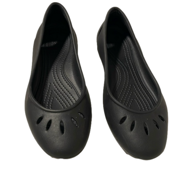 CROCS | Shoes | Crocs Black Ballet Flats With Cutouts Sz 6 | Poshmark